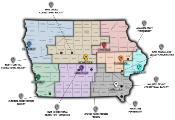 Districts & Prisons | Iowa Department of Corrections